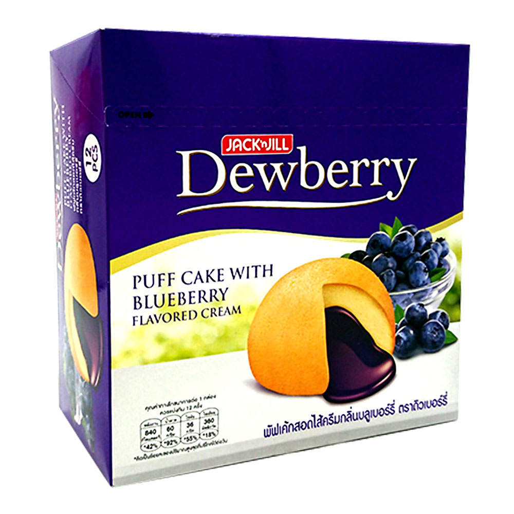 JACK JILL DEWBERRY PUFF CAKE WITH BLUEBURRY 12PCS JACK JILL DEWBERRY PUFF CAKE WITH BLUEBURRY 12PCS